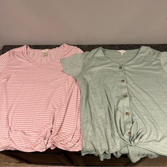 Weatherproof | Tops | Lot Of 2 Knit Knot Front Womens Shirts Xxl ...